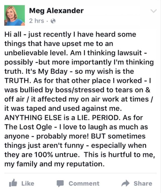 Great, now Meg Alexander is mad at us... - The Lost Ogle