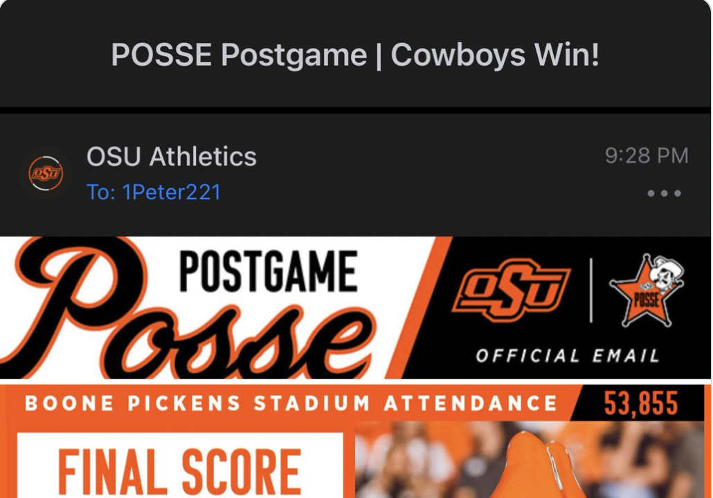 OSU declares victory over South Alabama in "Posse Postgame" email blast ...